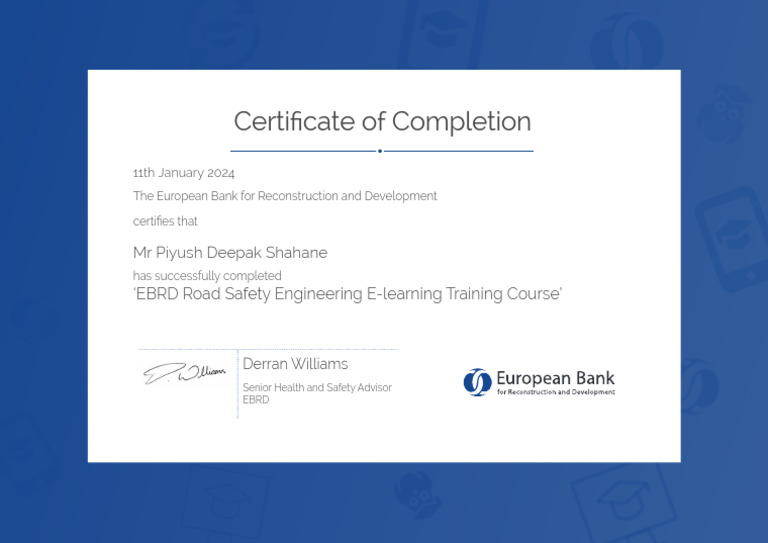 Road Safety Engg Certificate | PDF