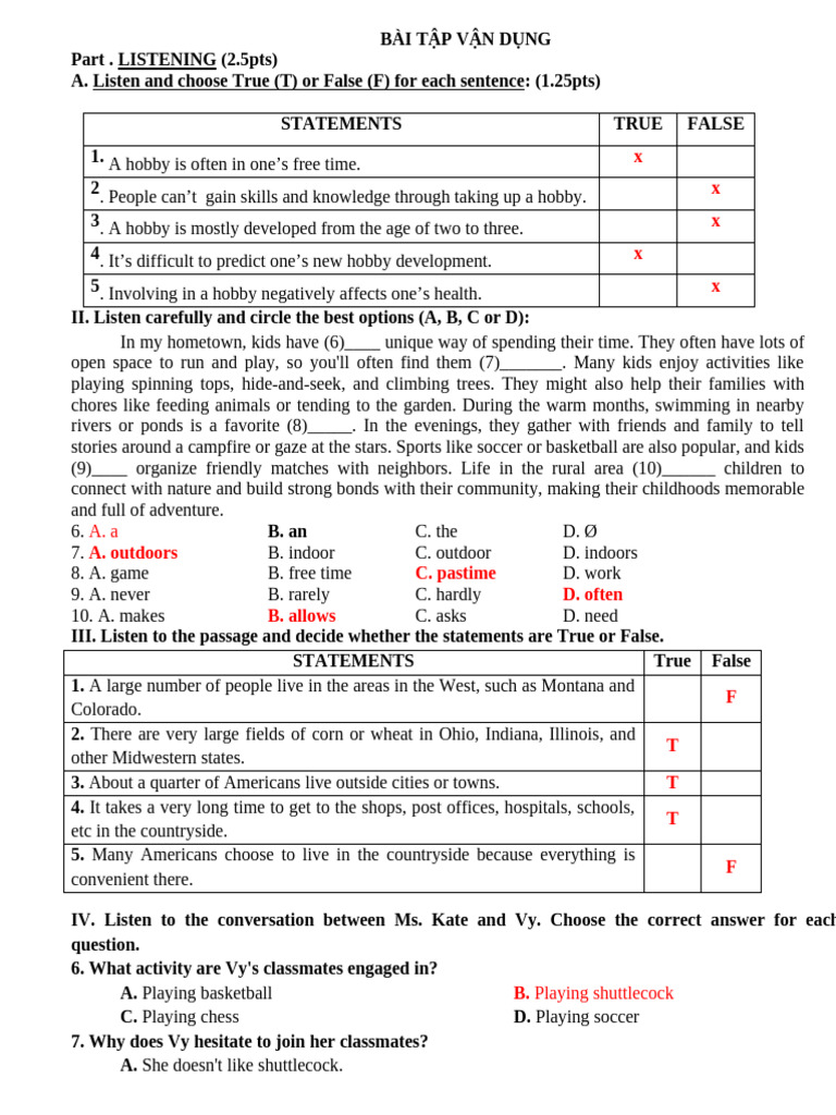 Đề Cương Gv Gki k8 23-24 | PDF | Hobbies | Leisure