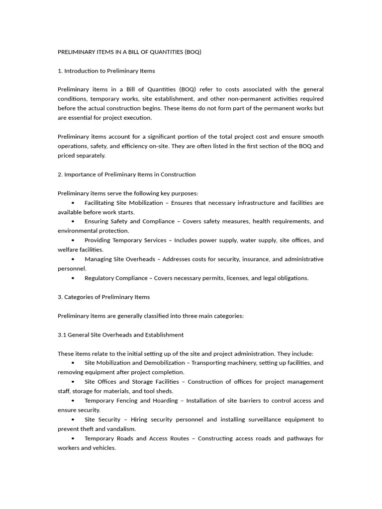 PRELIMINARY ITEM Material | PDF | Insurance | Occupational Safety And ...