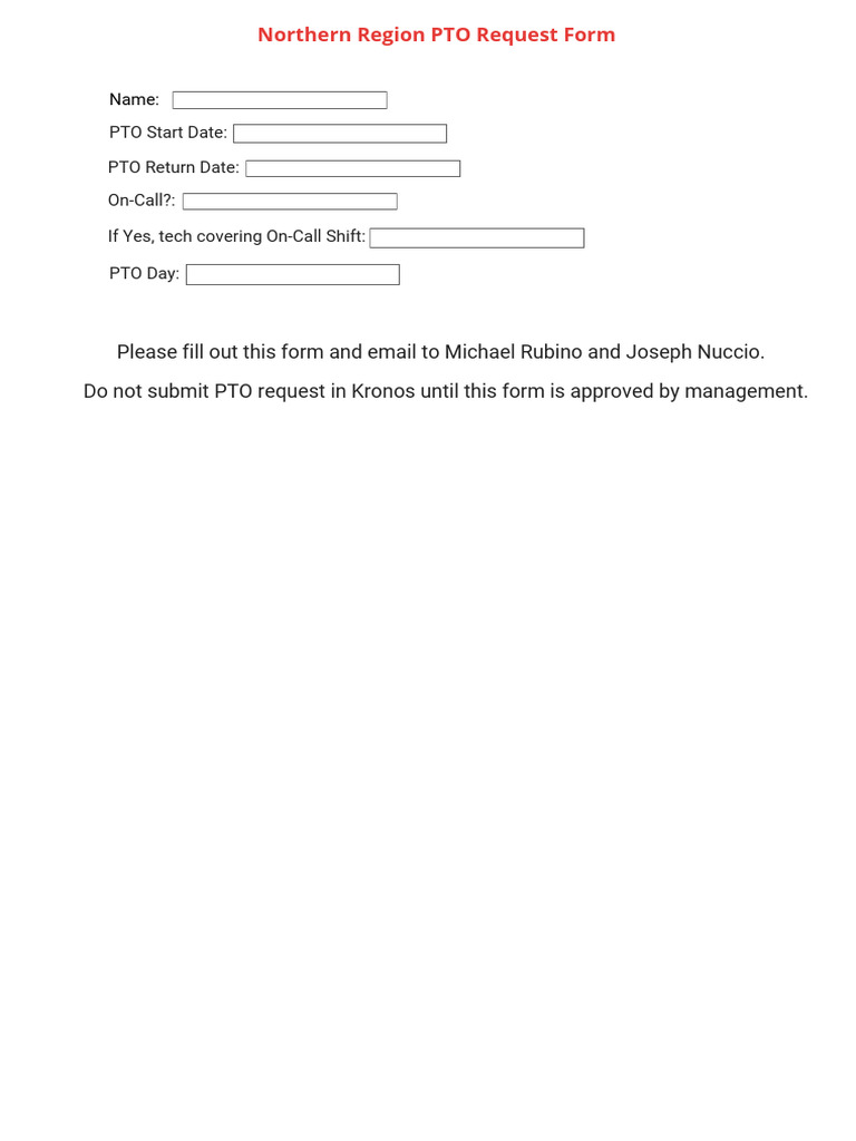 PTO Request Form 1 | PDF