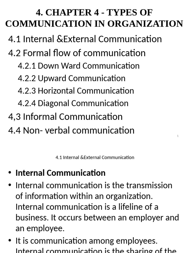 Chapter 4 - Types of Communication in Organization 1 | PDF ...