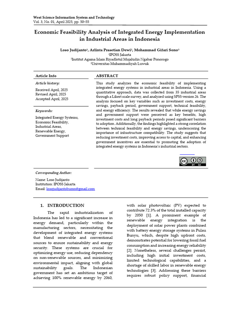 Economic Feasibility Analysis of Integrated Energy | PDF | Renewable ...