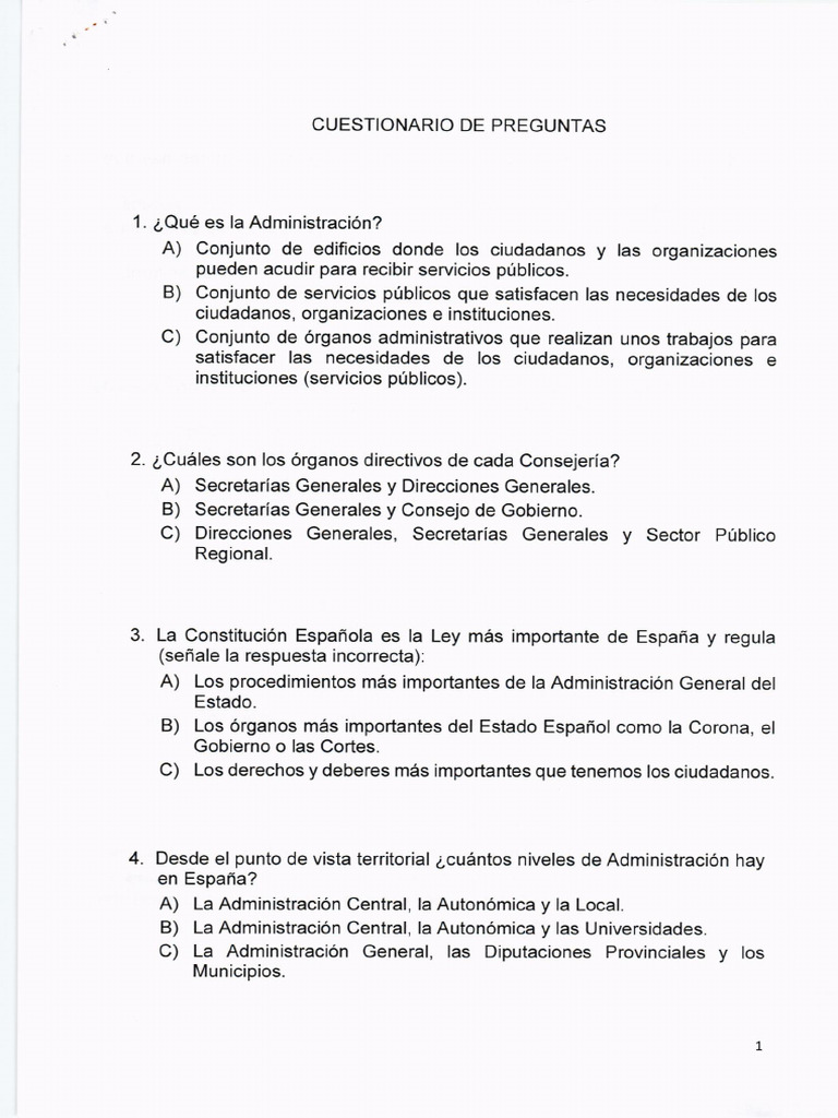 Examen Agrupaciones Profesionales CARM - Marzo, 2022 | PDF
