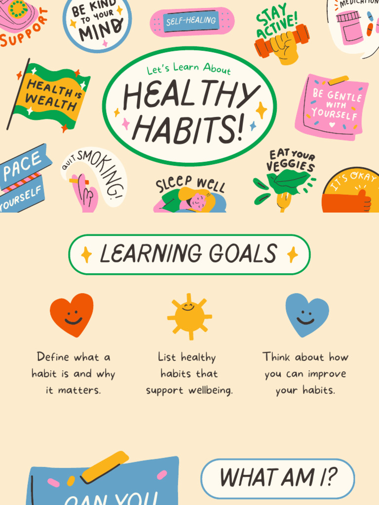 Let's Learn About Healthy Habits Educational Presentation in Colourful ...