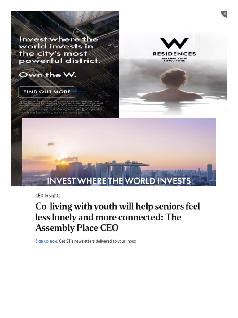 Co-Living - Solving Senior Loneliness in Singapore - The Straits Times ...