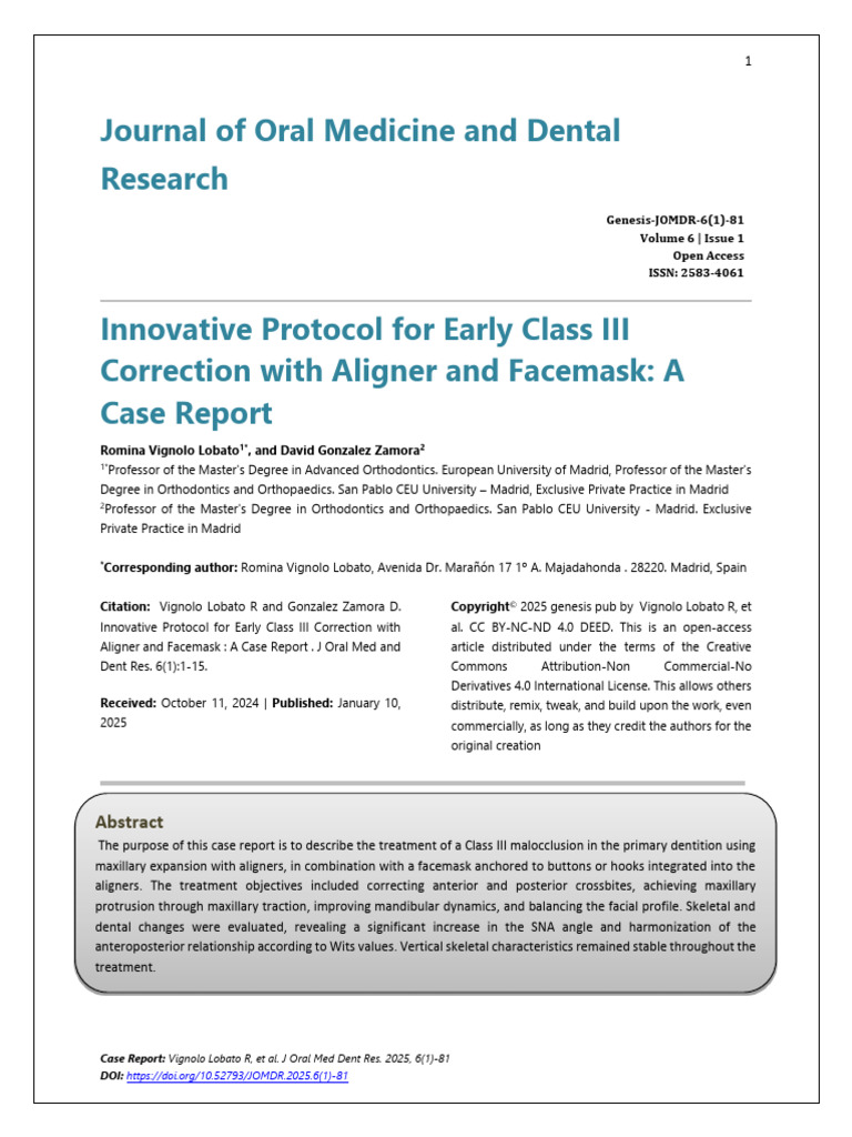 Early Class III Correction with Aligners | PDF | Orthodontics ...