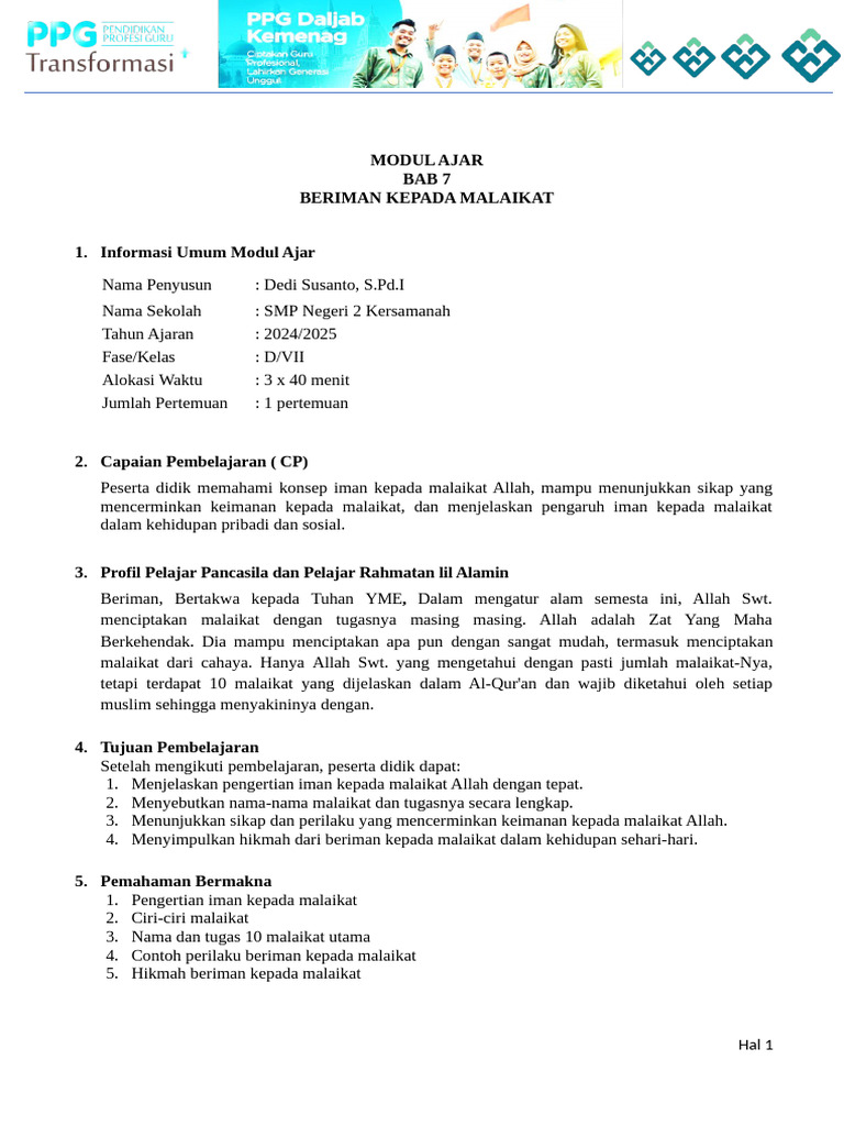 Modul Ajar Pai Jadi ... | PDF