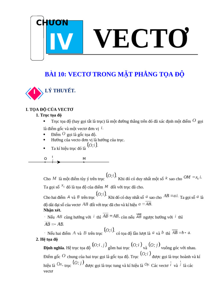 Hệ tọa độ (Vecto) | PDF