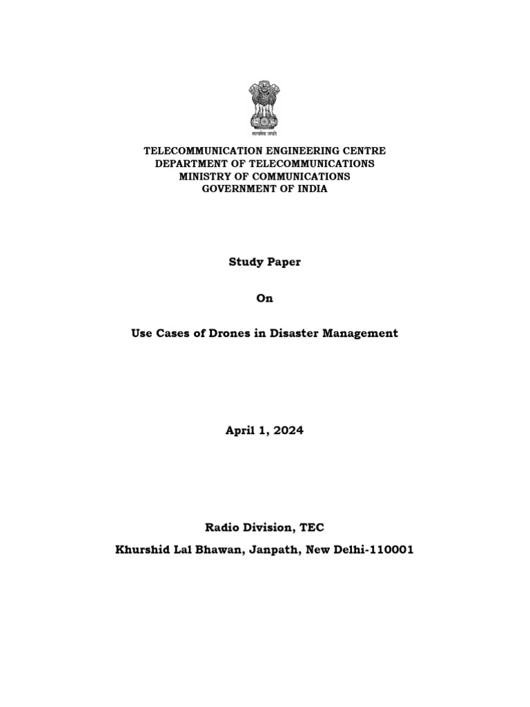 Study Paper Use Cases of Drones Issued | PDF | Unmanned Aerial Vehicle ...