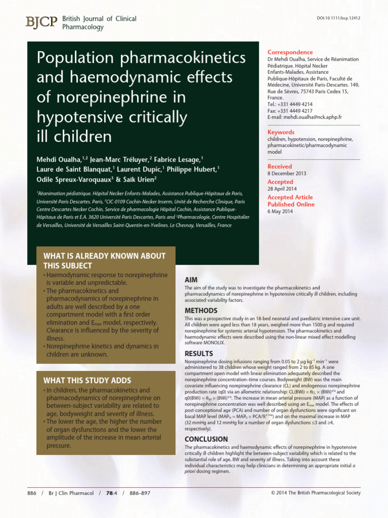 BR J Clin Pharmacol - 2014 - Oualha - Population Pharmacokinetics and ...