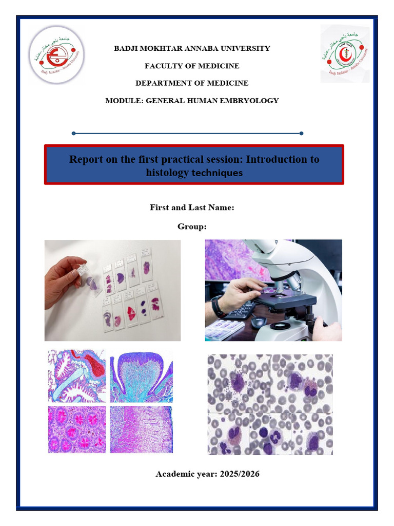 Histology Techniques Report Guidelines | PDF