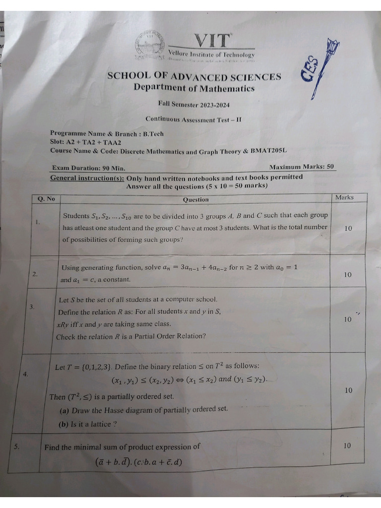 Cat2 - A2 QP and Key - Merged | PDF