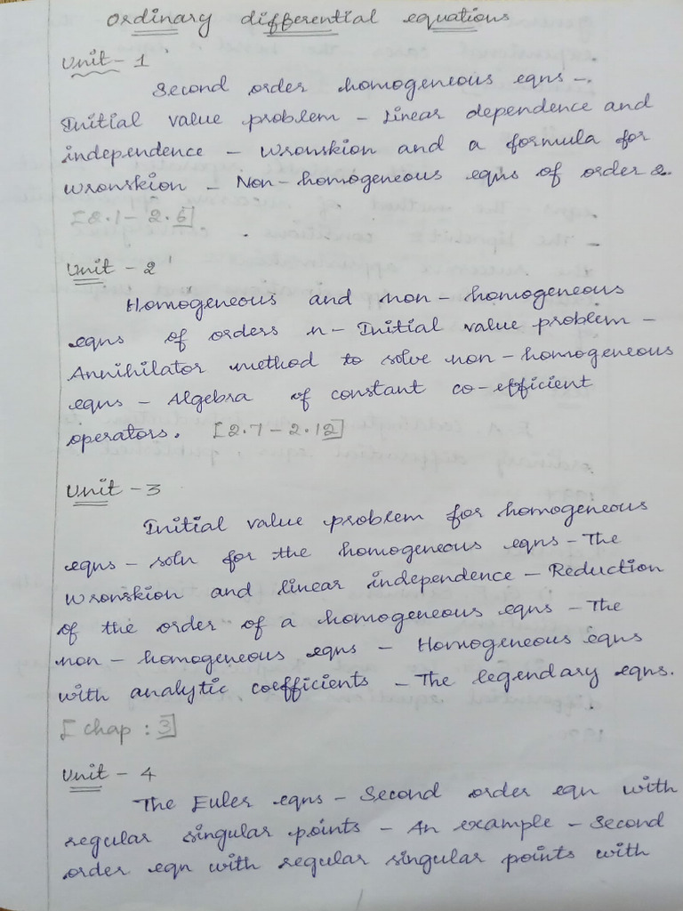 Ordinary Differential Equations | PDF