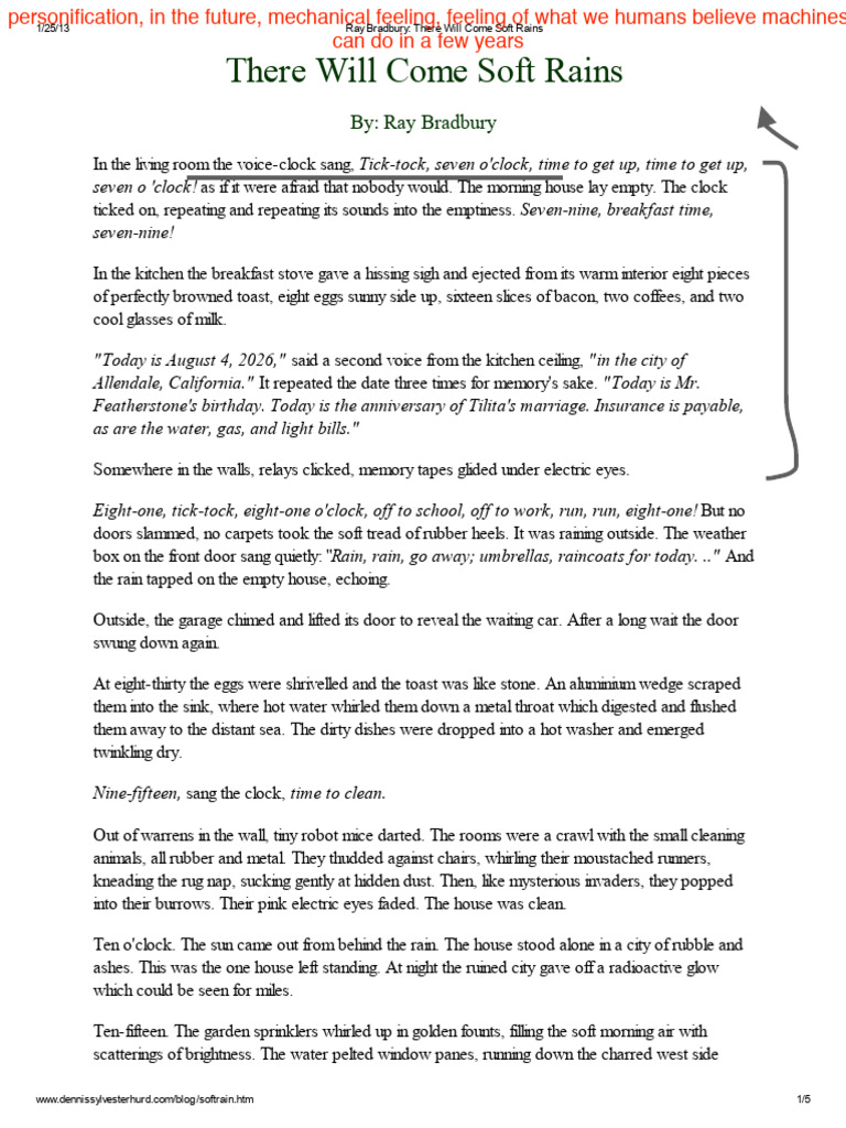 7_There Will Come Soft Rains by Ray Bradbury Copy | PDF