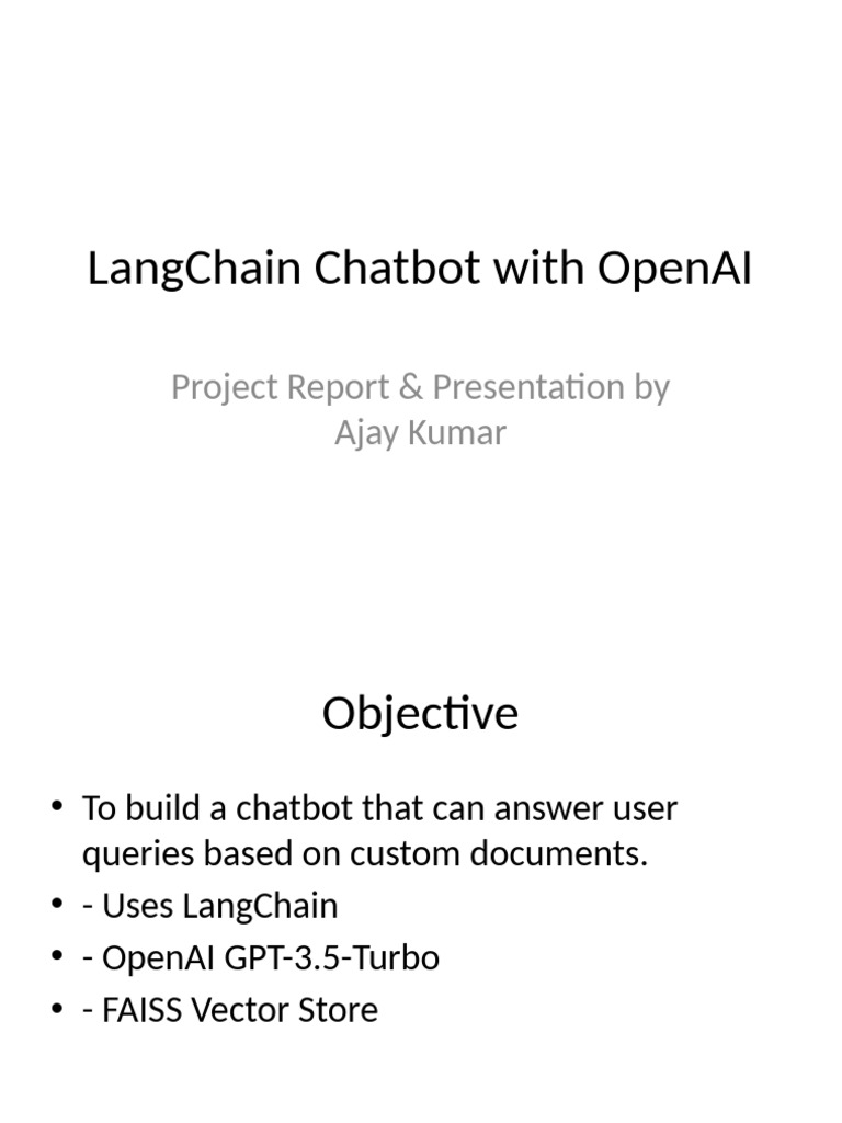 LangChain Chatbot Project Presentation | PDF