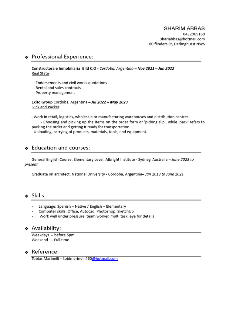 Resume Sharim.p | PDF
