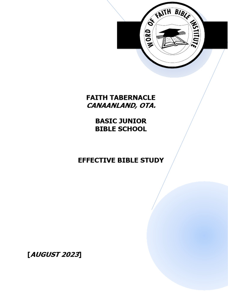 Effective Bible Study | PDF | Bible | God
