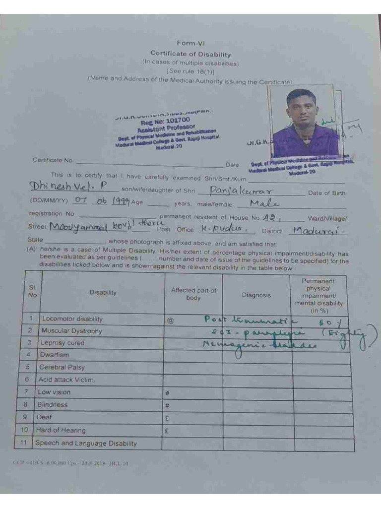 Disability Certificate - Compressed | PDF