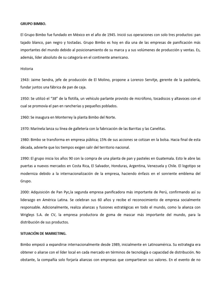 Bimbo | PDF | Economias