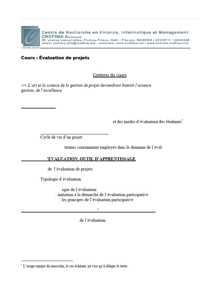 Évaluation de projets : Méthodes et outils | PDF | Données