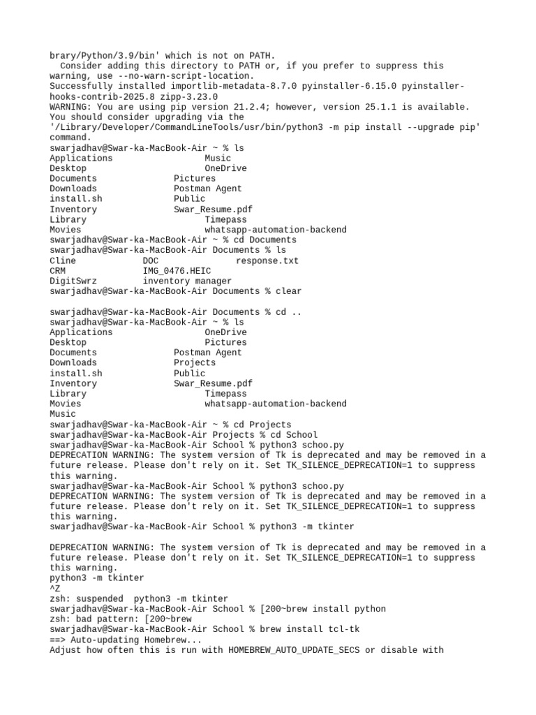 Terminal Saved Output | PDF | Python (Programming Language) | Command Line Interface