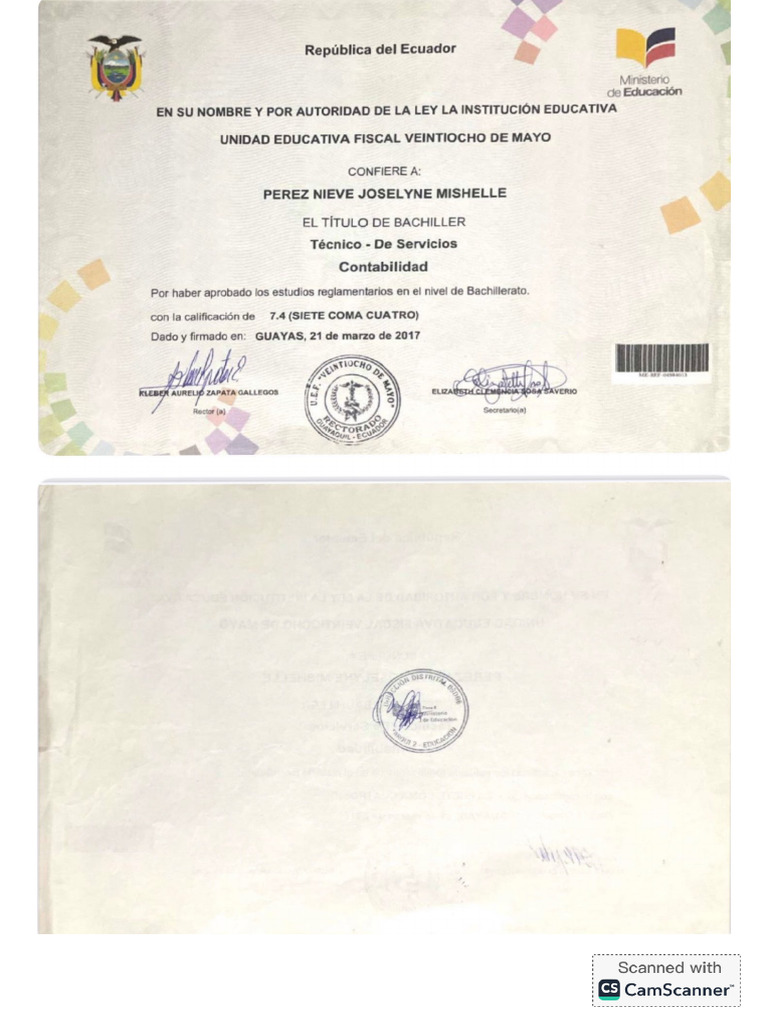 Título Bachiller | PDF