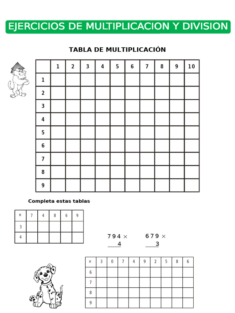 Ejercicios de Multiplicacion y Division 21.10 | PDF