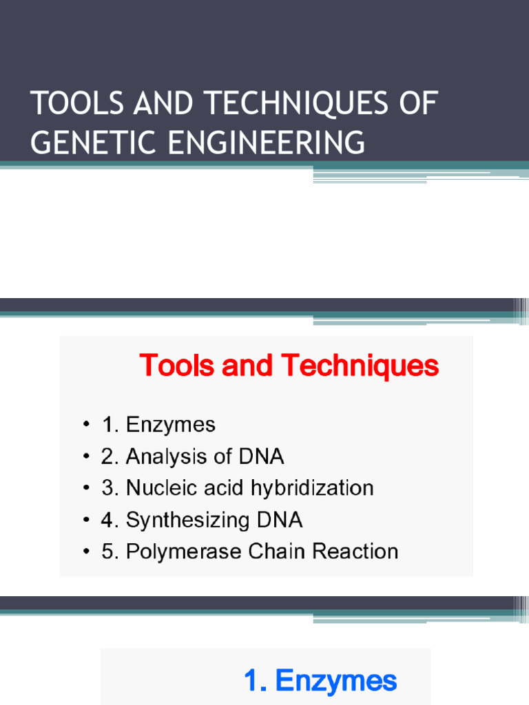 Genetic Engineering Tools and Techniques | PDF