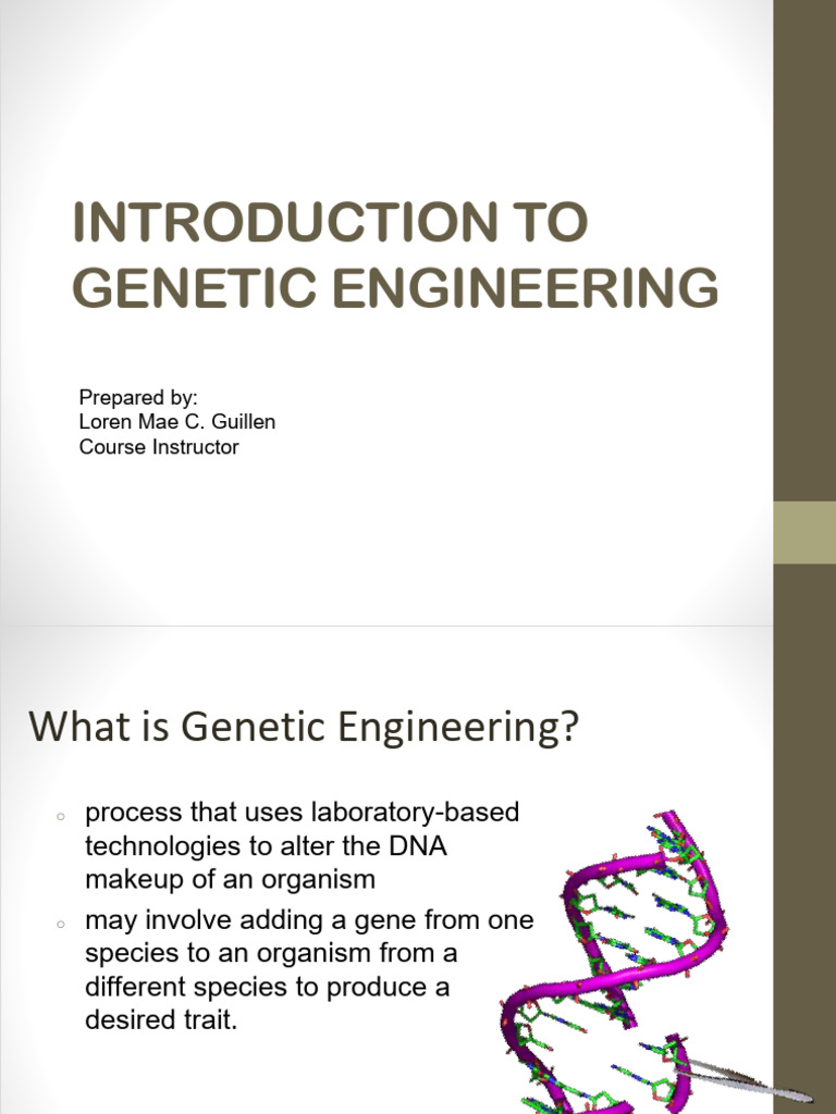 Introduction To Genetic Engineering | PDF | Cloning | Genetics