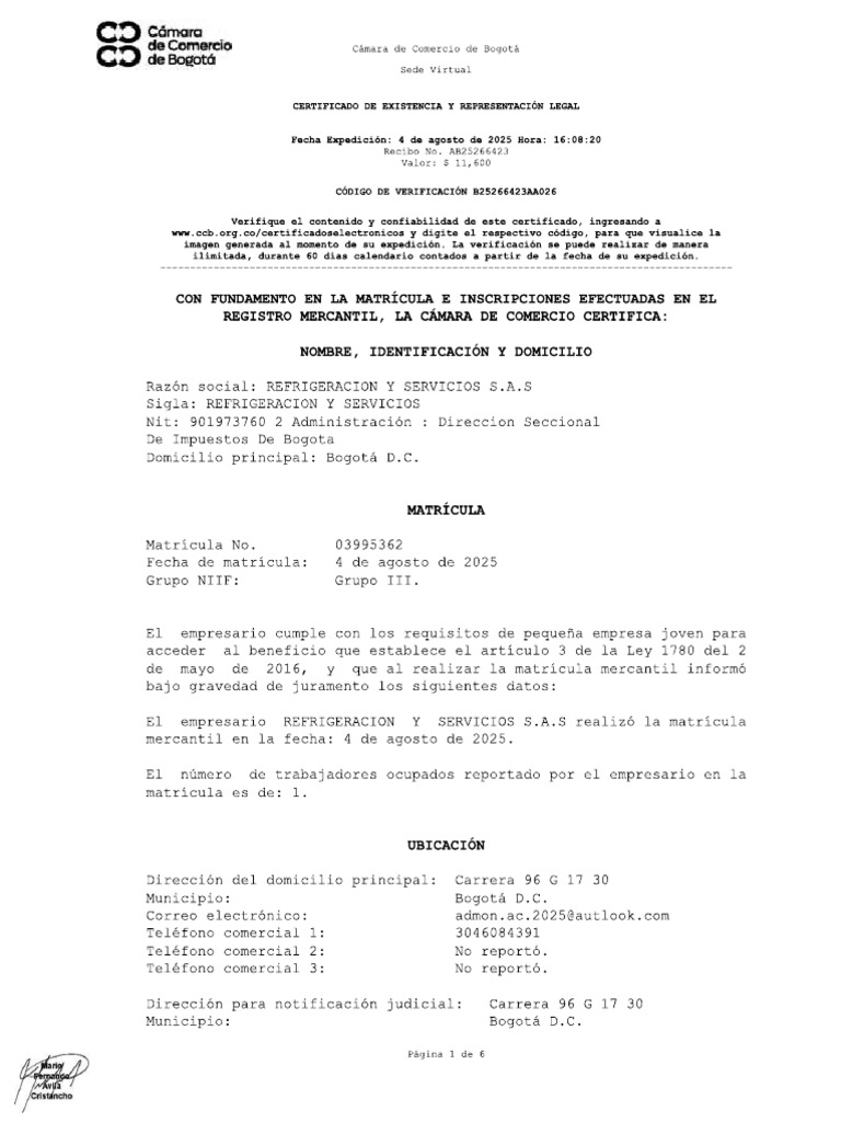 Certificado CCB 04AGO2025 | PDF