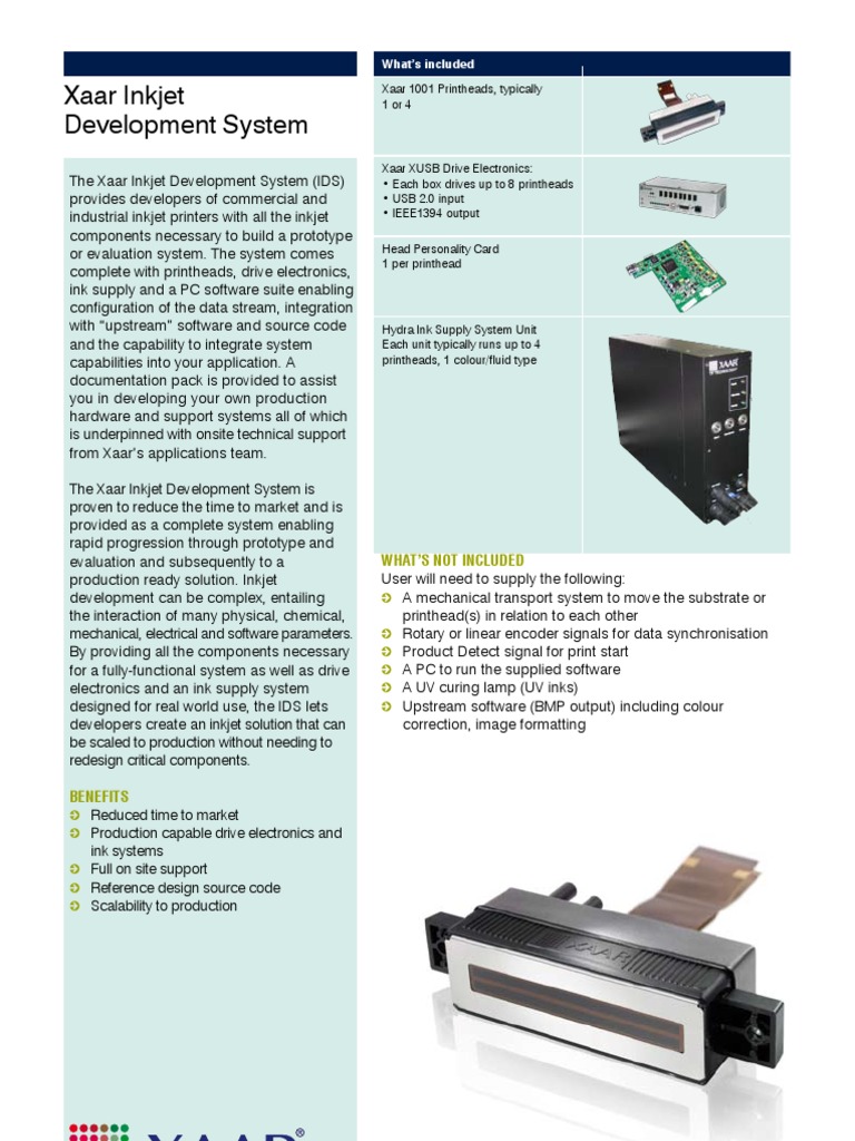 Xaar Inkjet Development System Guide | PDF | Personal Computers | Usb