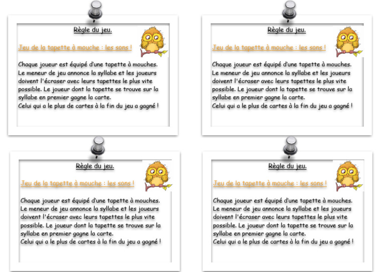 Jeu de la tapette à mouches : règles | PDF