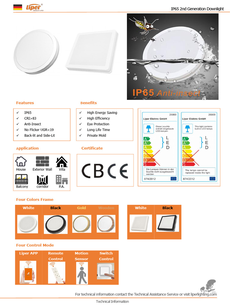 Liper IP65 2nd Generation Downlight | PDF