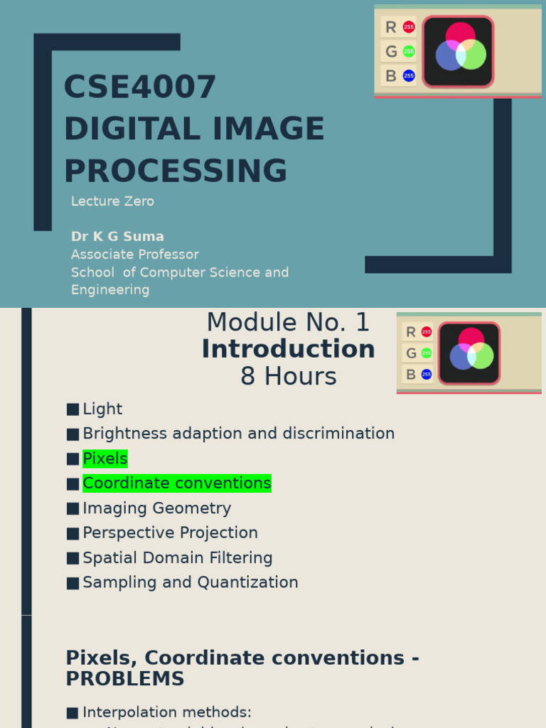 MODULE 1 - 7 PROBLEM - Pixels, Coordinate Conventions | PDF | Image Processing | Computer Graphics