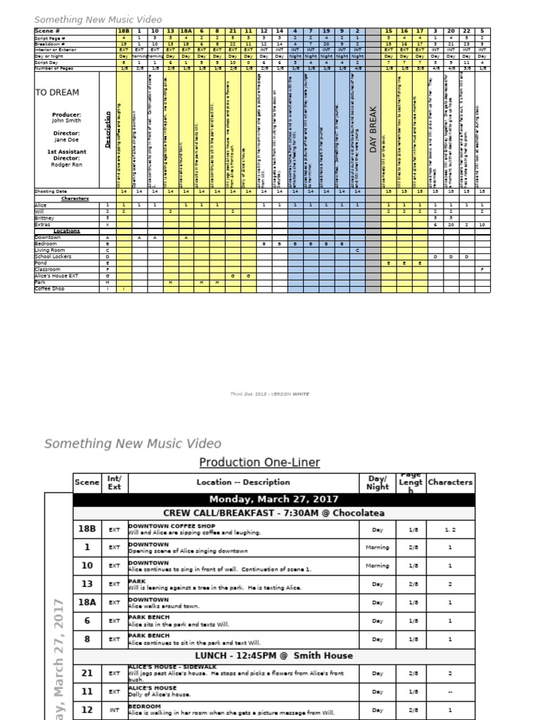 Schedule Strips and One-Liner | PDF