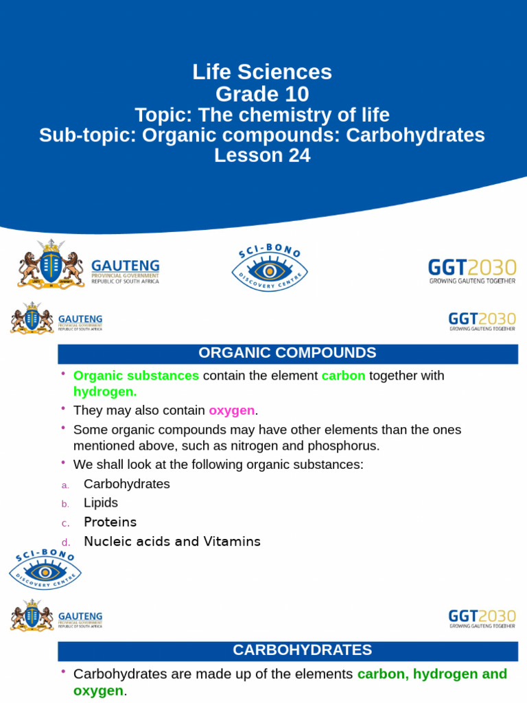 Organic Compounds: Cabohydrates | PDF | Carbohydrates | Polysaccharide