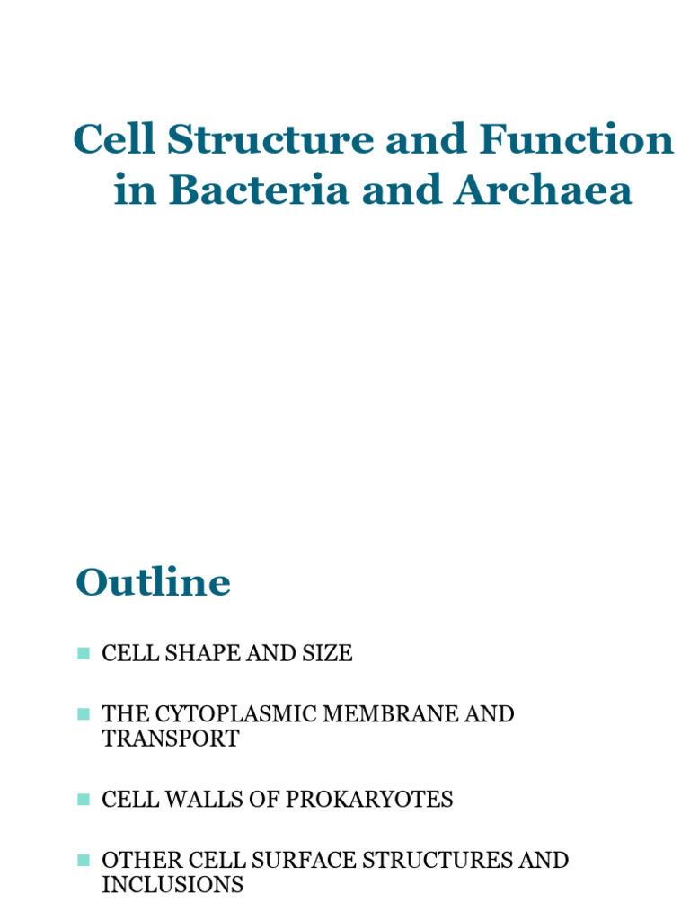 02 Cell Structure and Function in Bacteria and Archaea | PDF | Cell ...