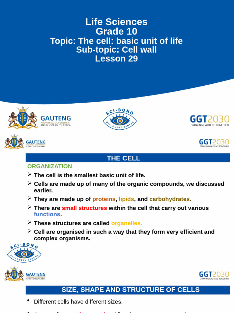 Life Sciences: The Cell (The Cell Wall) | PDF | Cell (Biology) | Cell Wall
