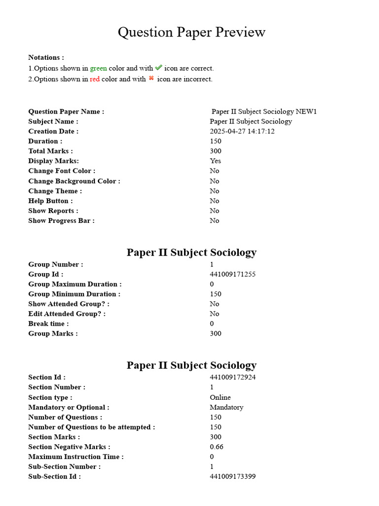 Paper II Subject Sociology_062024 | PDF