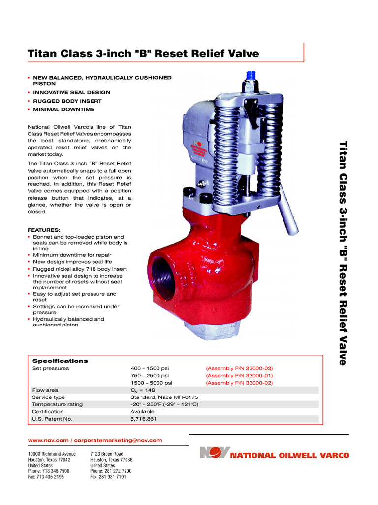Titan Class 3-inch "B" Relief Valve | PDF | Valve | Mechanical Engineering