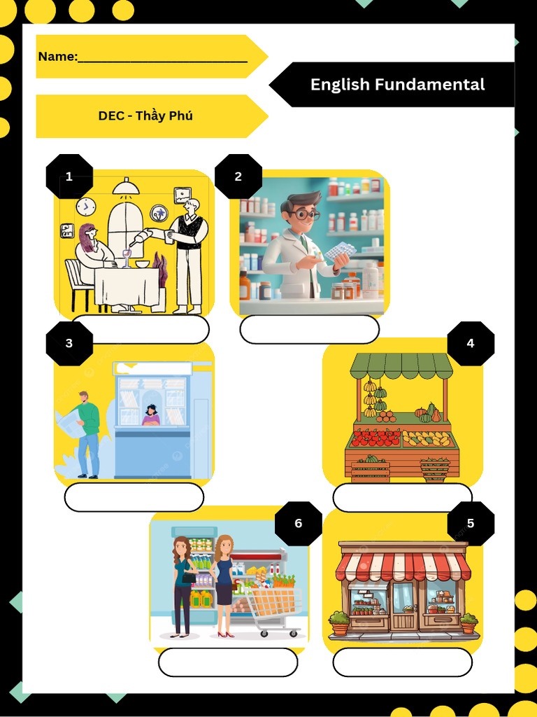 DEC - Fundamental English (Places and Directions and Preposition By) | PDF