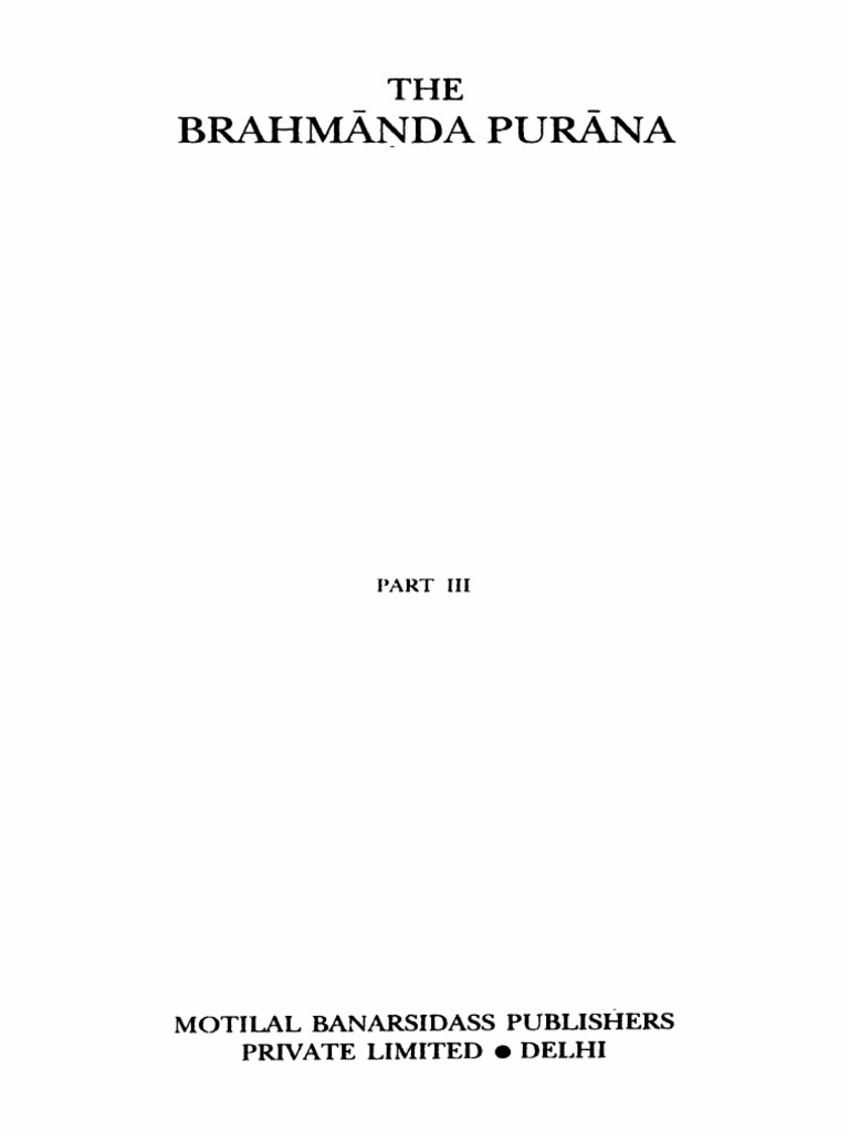 Brahmanda Purana Part 3 | PDF