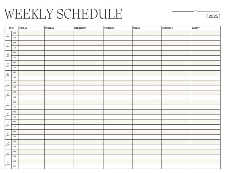 Weekly Schedule Planner | PDF
