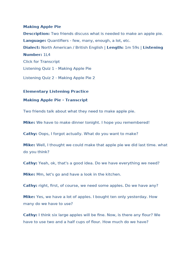 Making Apple Pie | PDF