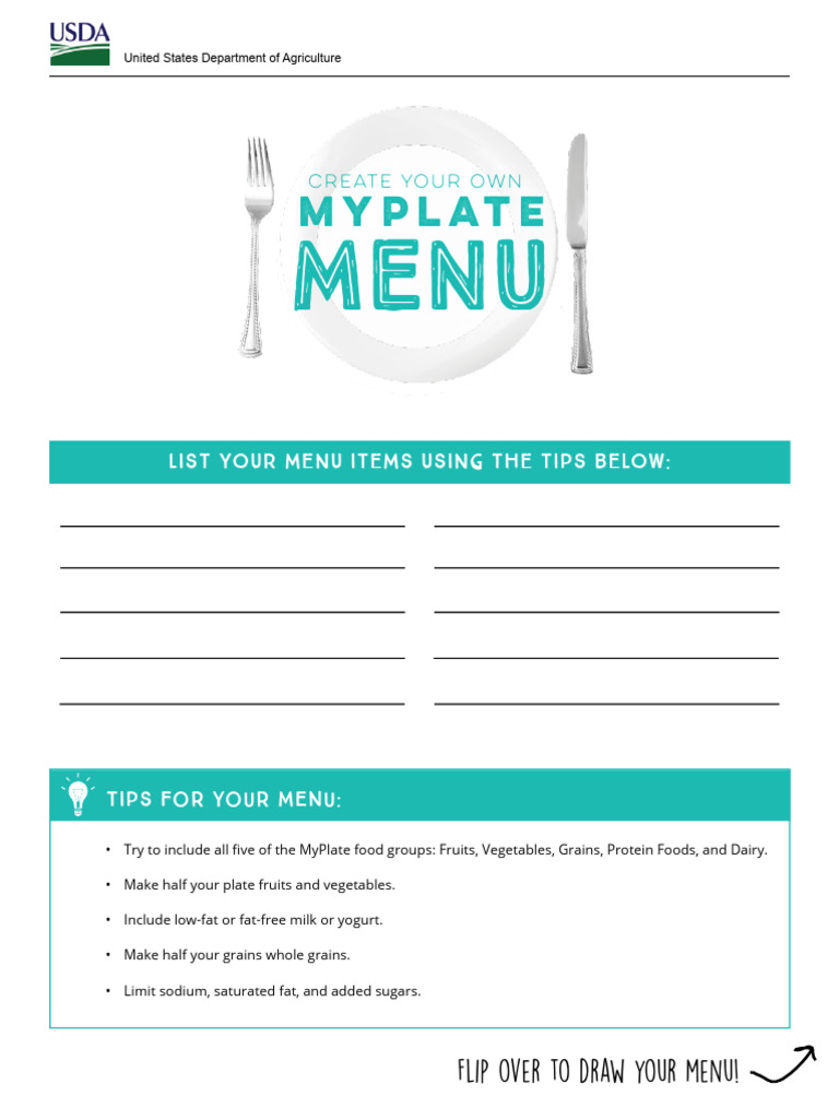 Create Your Own MyPlate Menu - Create-Your-Own-Myplate-Menu | PDF