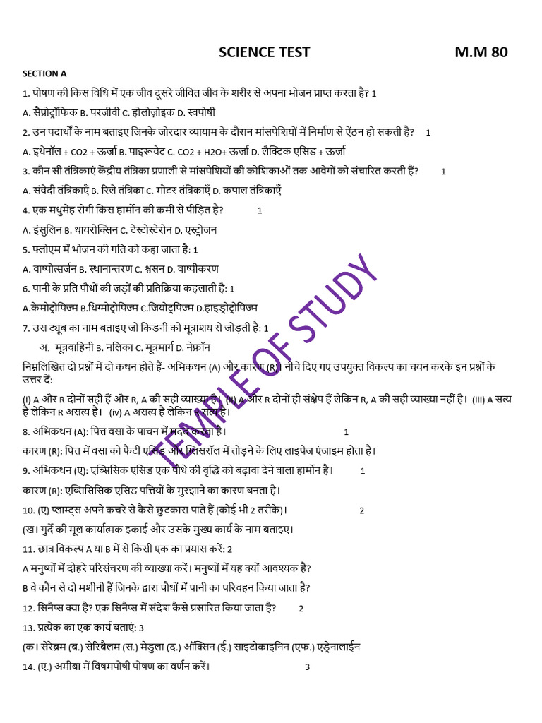 Sci Test HT | PDF