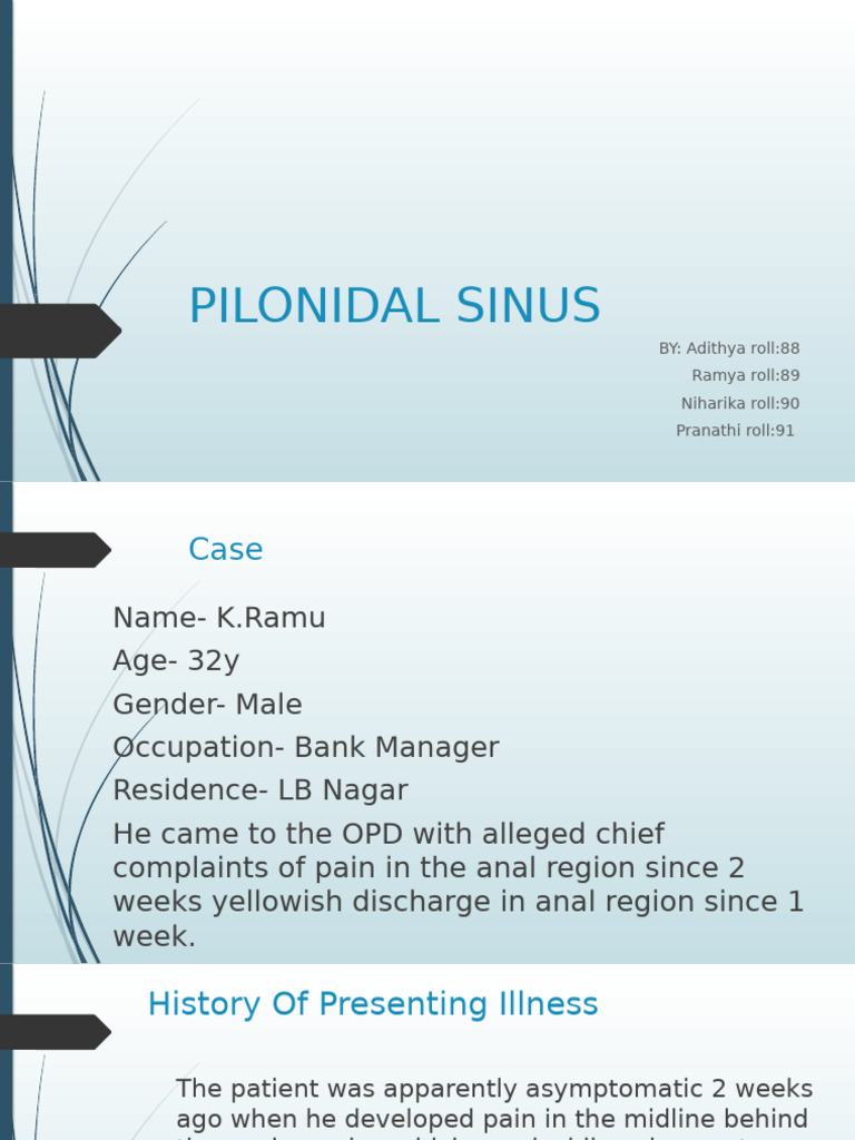 Pilonidal Sinus Case Study and Treatment | PDF | Human Diseases And ...