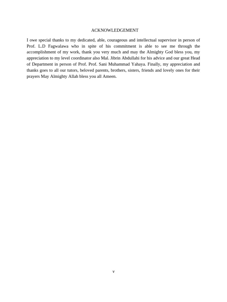 Acknowledgements for Academic Work | PDF