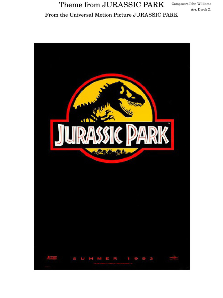 Jurassic Park Theme Arrangement | PDF | Trombone | Double Bass