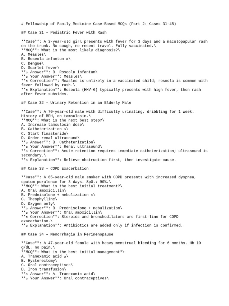 Family Medicine MCQs Part 2 | PDF | Chronic Kidney Disease | Asthma